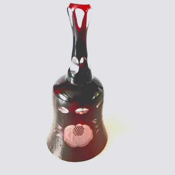 Unknown | Art | Bohemian Czech Crystal Ruby Red Bell Cut To Clear ...